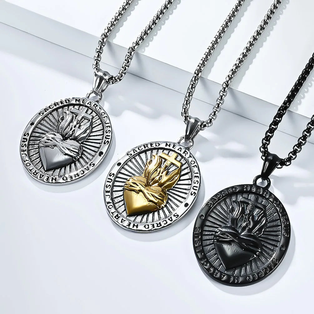 Sacred Heart of Jesus Pendant Necklace | Viking Warriors