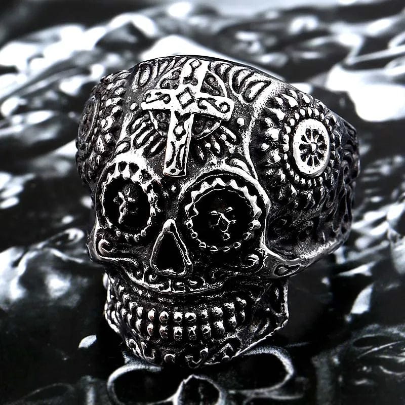 Gothic Cross Skull Ring | Viking Warriors