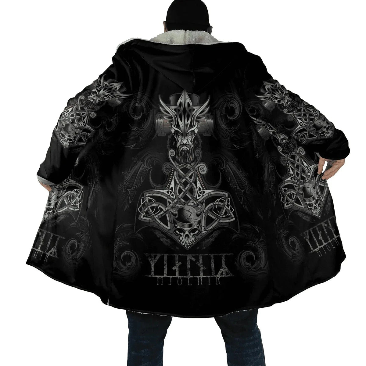 Norse Mythology Viking Hooded Cloak for Men - Authentic Overcoat for ...