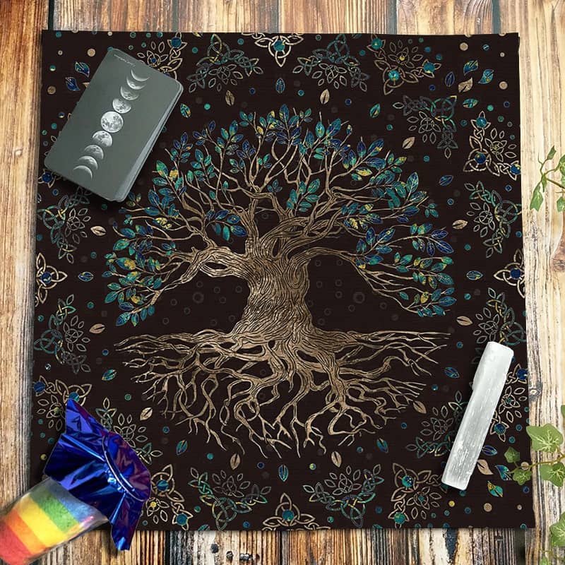 Tree of Life Tarot Rune Altar Cloth | Viking Warriors